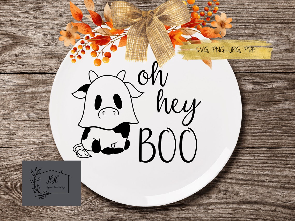 SVG Oh Hey Boo Svg Door Hanger SVG Farmhouse Decor Cow - Etsy