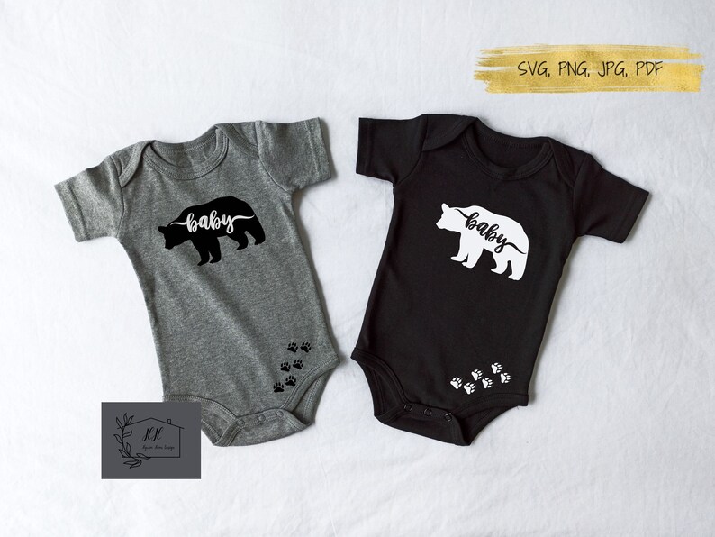 Archivos SVG, Bebé Oso Svg, Recién Nacido Onesie Svg, Oso Svg, Huellas ...