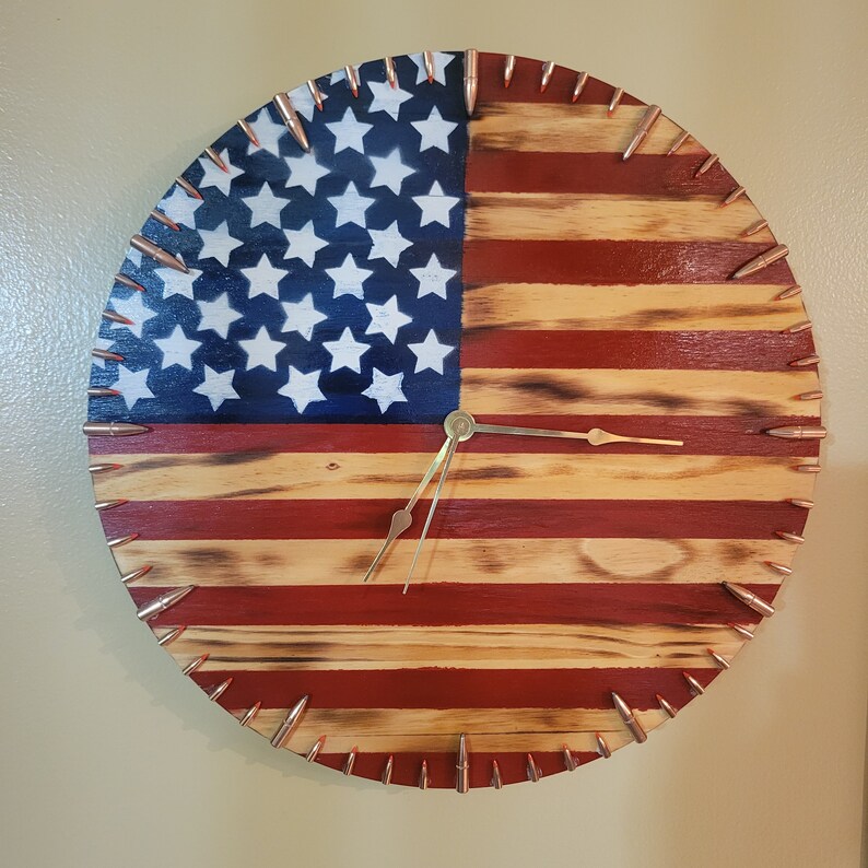 American Flag Clock - Etsy