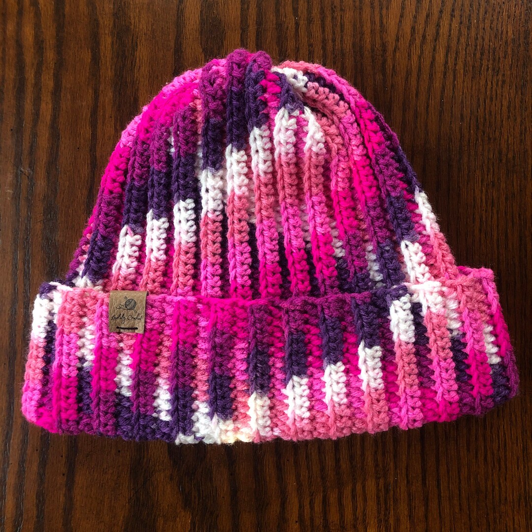 Multicolor Crochet Ribbed Beanie| Handmade Hat| Crochet Hat| Multicolor ...