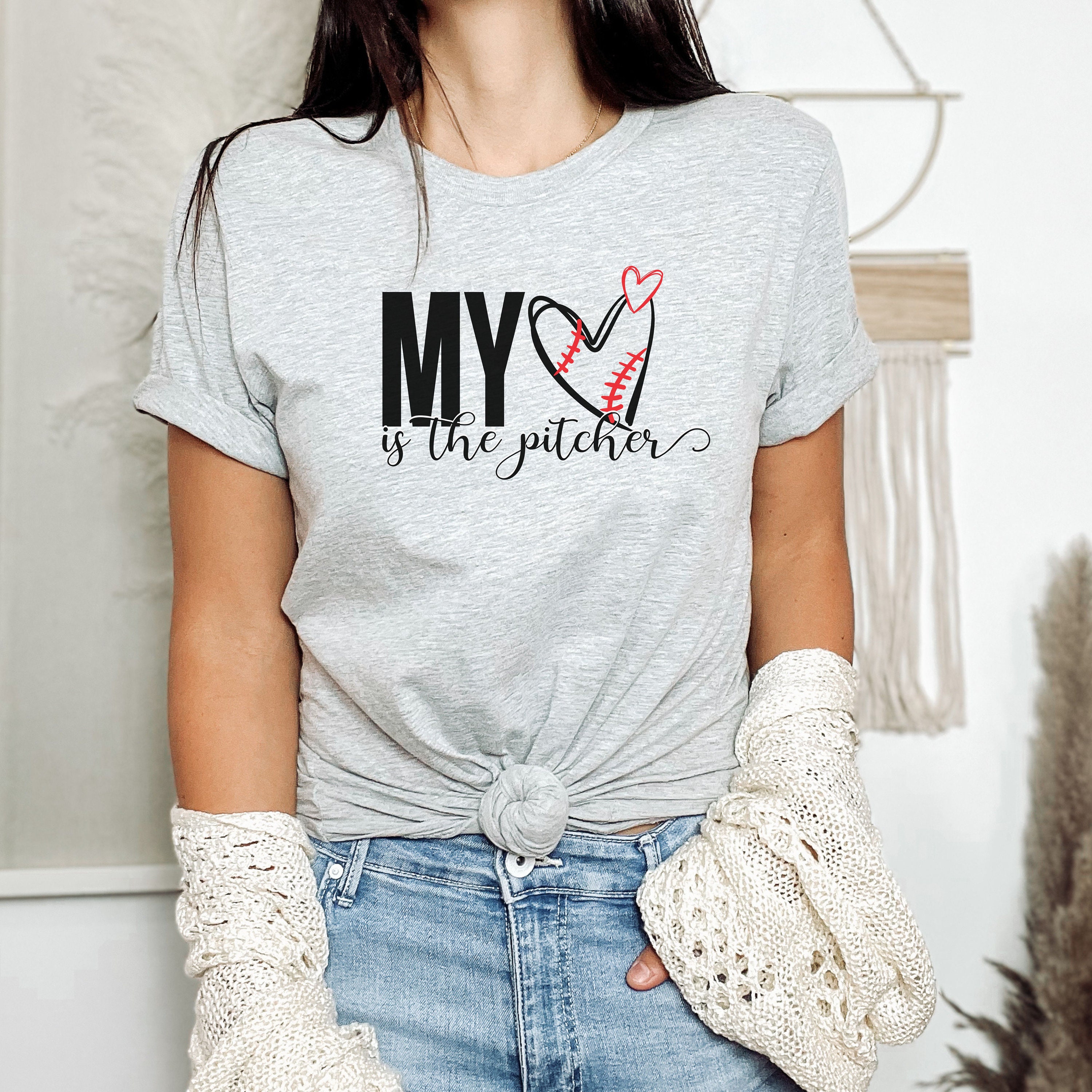 Pitcher Mom Shirt for Gift, Pitcher Girlfriend Shirt for Gift, Pitcher ...