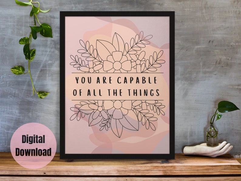 Motivational Mental Health Poster, Printable Wall Art, Self Care Wall ...