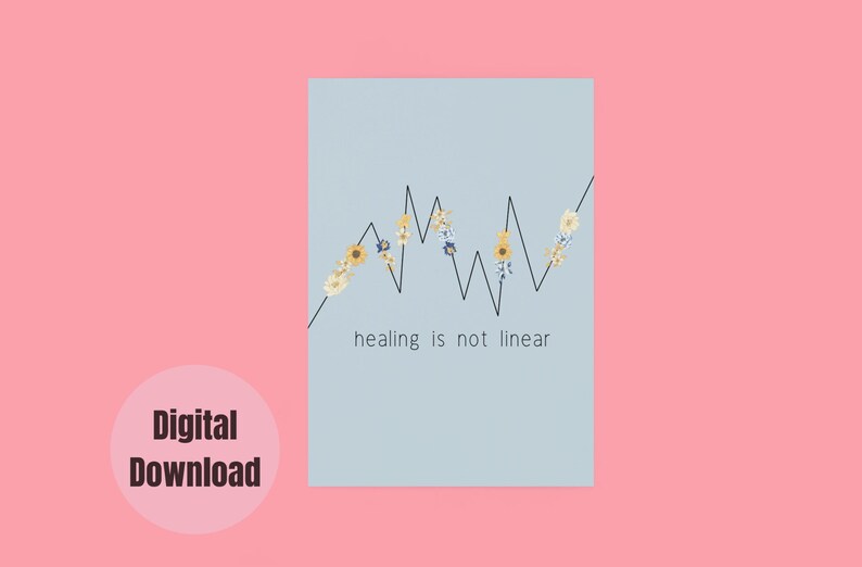 Healing is Not Linear Printable Wall Art Print, Motivational Mental ...