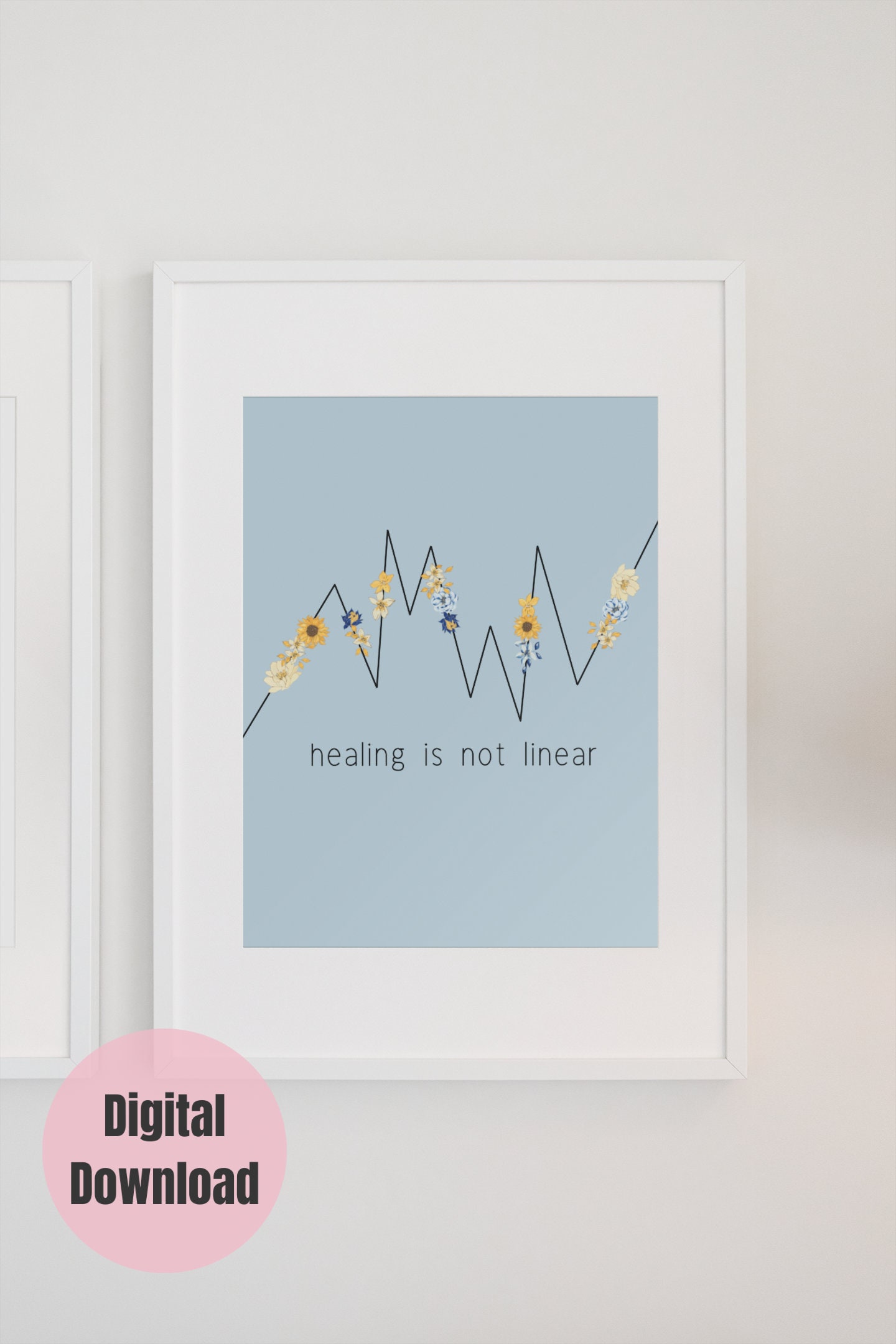 Healing is Not Linear Printable Wall Art Print, Motivational Mental ...