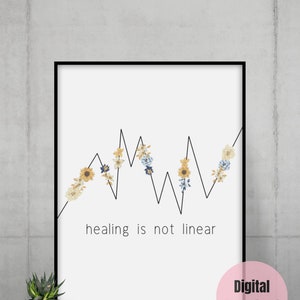 Healing is Not Linear Printable Wall Art Print, Motivational Mental ...