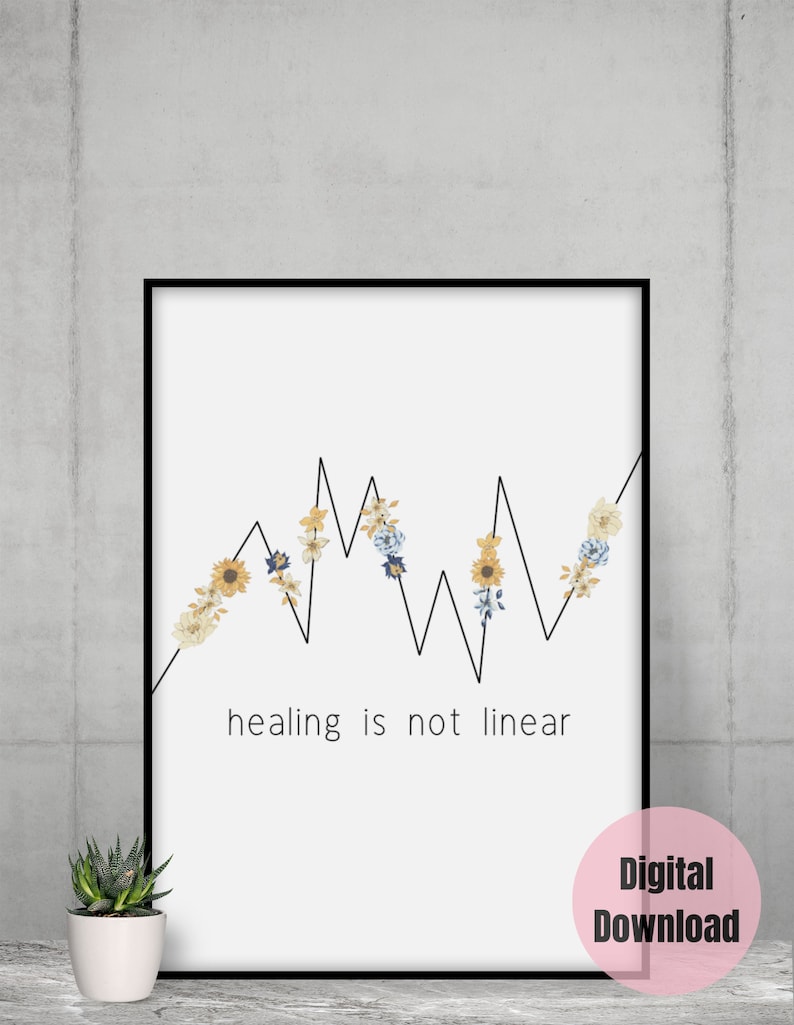 Healing is Not Linear Printable Wall Art Print Motivational - Etsy
