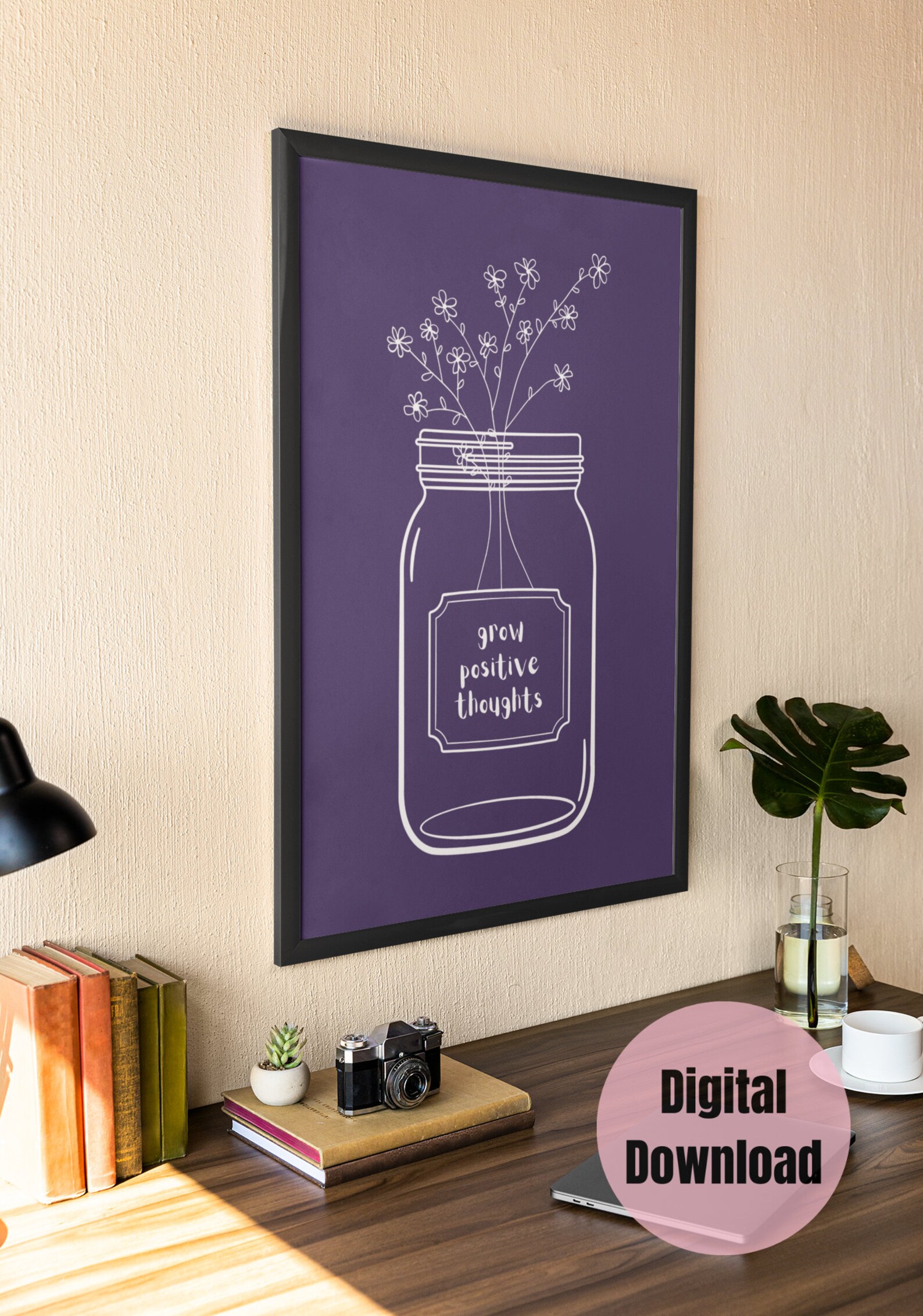 Grow Positive Thoughts Digital Download Mental Health Wall Art ...