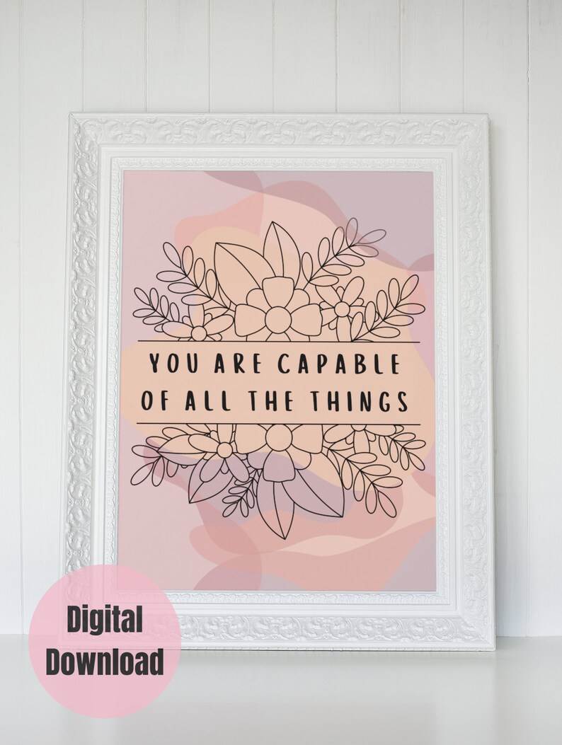 Motivational Mental Health Poster, Printable Wall Art, Self Care Wall ...