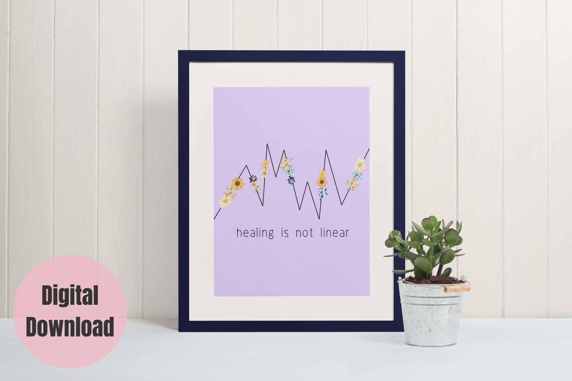 Healing is Not Linear Printable Wall Art Print, Motivational Mental ...