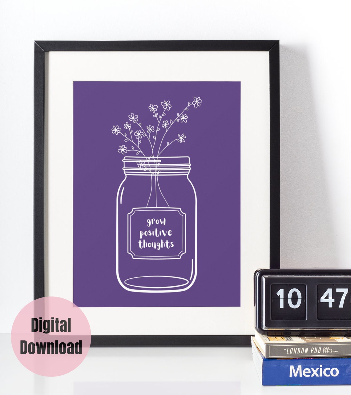 Grow Positive Thoughts Digital Download Mental Health Wall Art ...