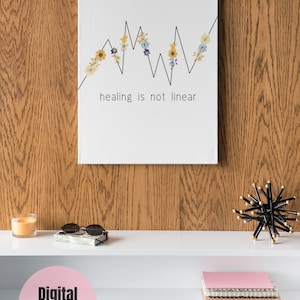 Healing is Not Linear Printable Wall Art Print, Motivational Mental ...
