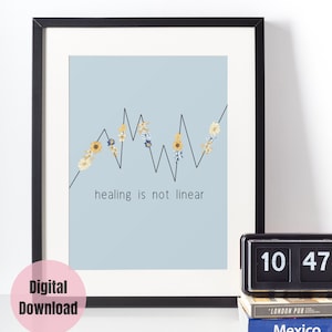Healing is Not Linear Printable Wall Art Print, Motivational Mental ...