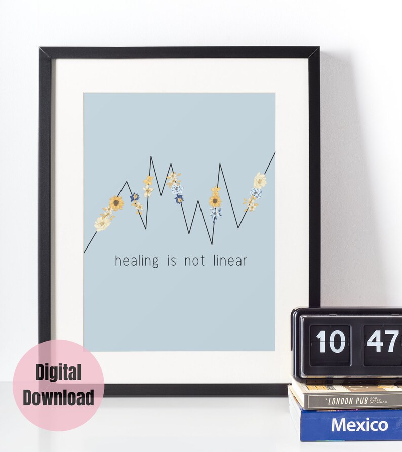 Healing is Not Linear Printable Wall Art Print, Motivational Mental ...