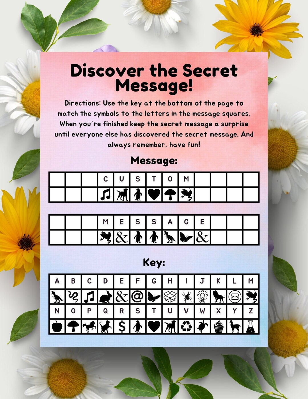 Customizable Word Decoder for Birthday Parties, Classrooms, Surprises ...