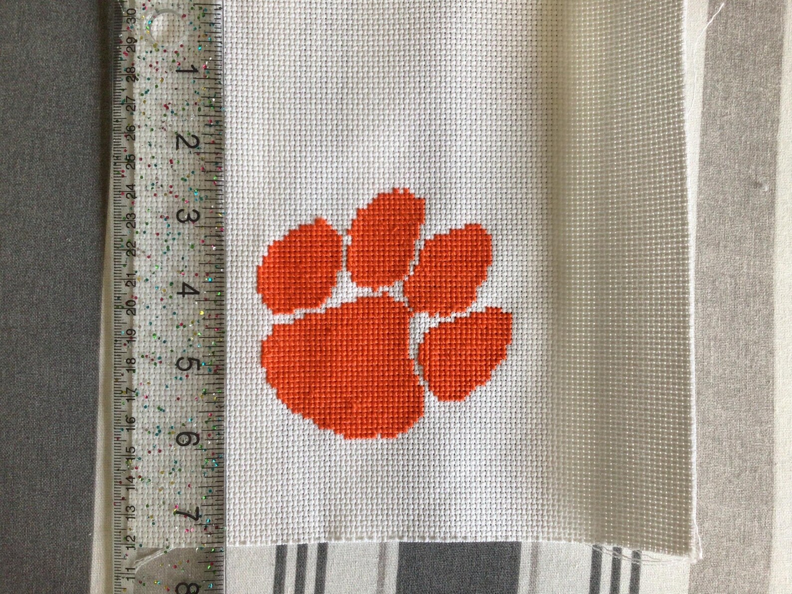 Clemson Tiger Paw Cross Stitch Many Sizes Available - Etsy