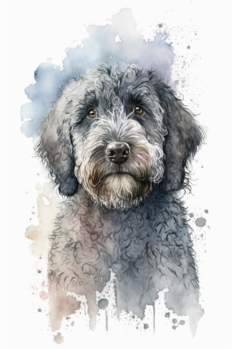 Labradoodle Dog Portrait, Watercolor Pet Memorial (digital Download) - Etsy