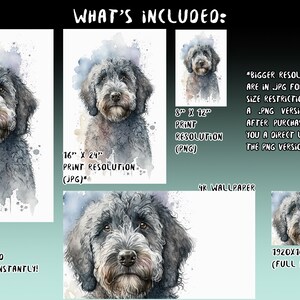 Labradoodle Dog Portrait, Watercolor Pet Memorial (digital Download) - Etsy