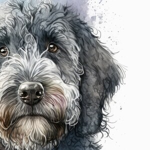 Labradoodle Dog Portrait, Watercolor Pet Memorial (digital Download) - Etsy