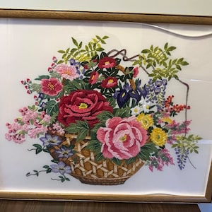 Vintage Handmade Japanese Embroidery, Professionally Framed Bunka ...