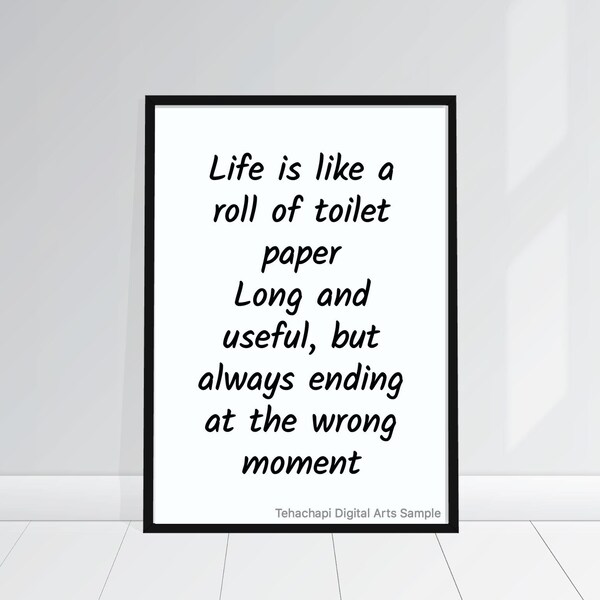 Life is Like a Roll of Toilet Paper - Etsy