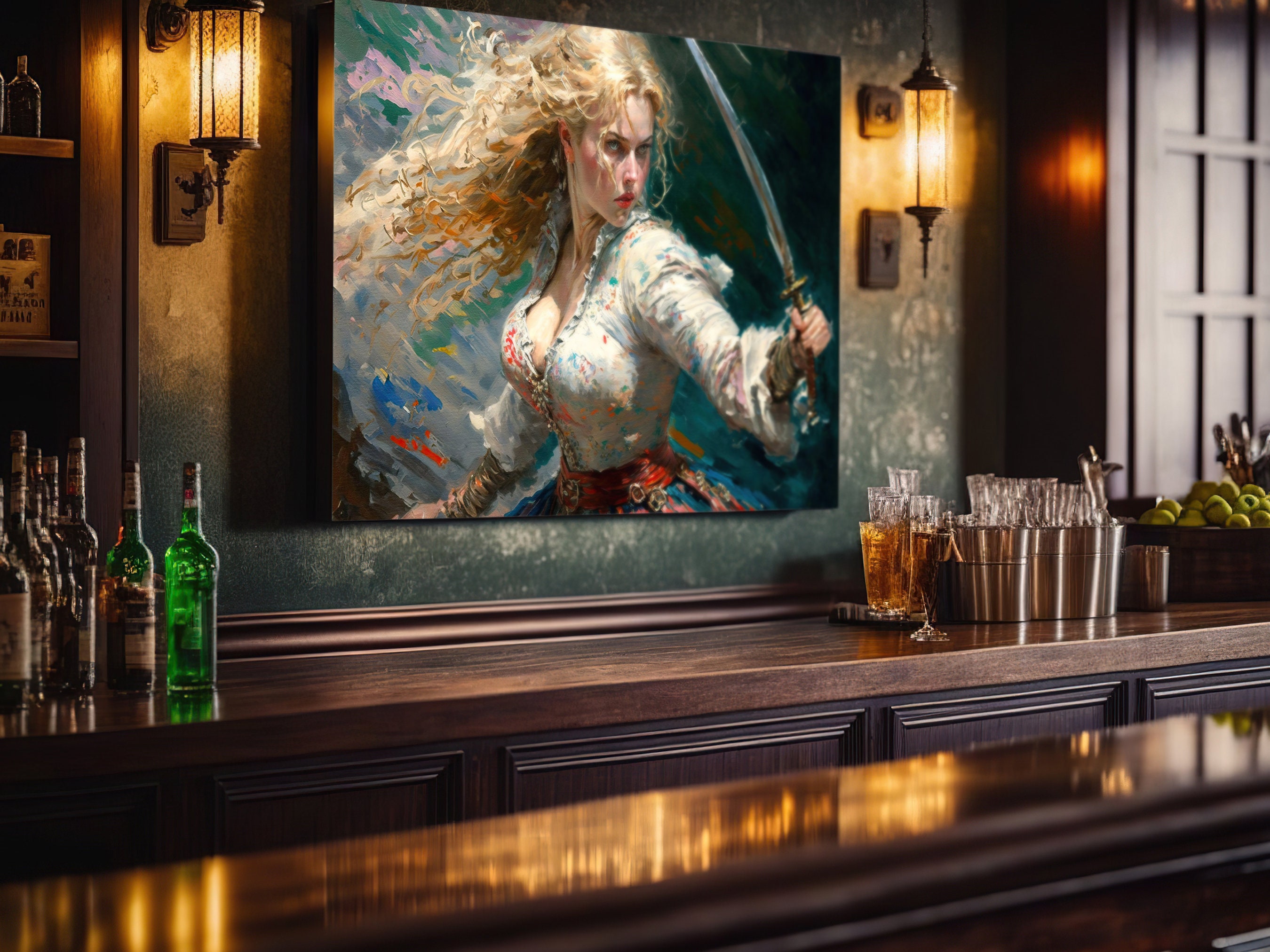 Pirate Queen Painting Fine Art Impressionist Style Gallery Wrapped ...