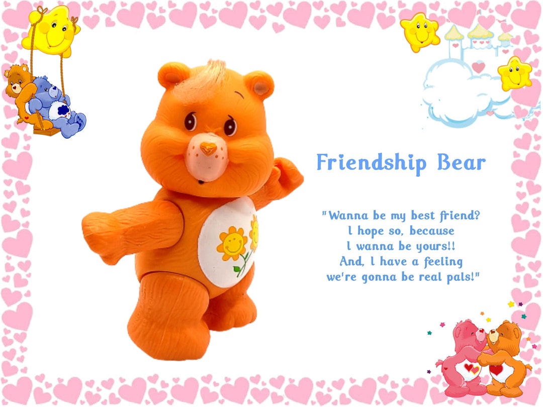 Vintage Care Bears Retro 80s Friendship Bear Poseable Figure in Very ...