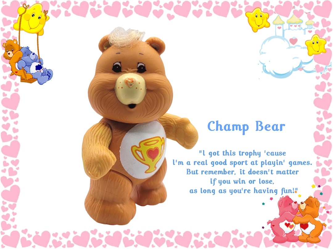 Champ Care Bear Poseable 1980's Vintage Toy - Etsy