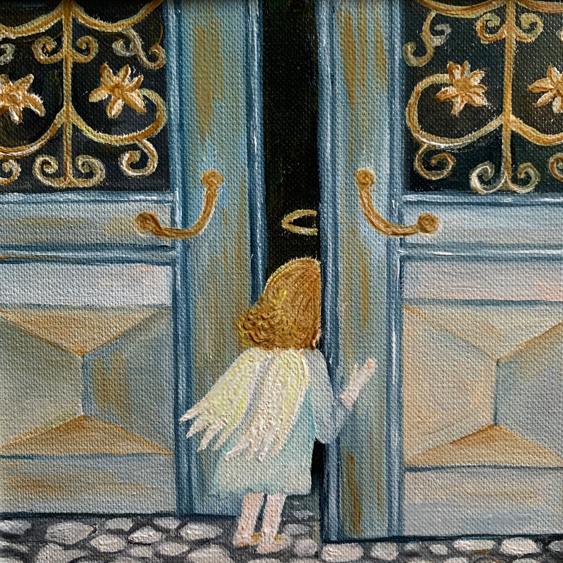 Angel Oil Painting With Frame Original - Etsy