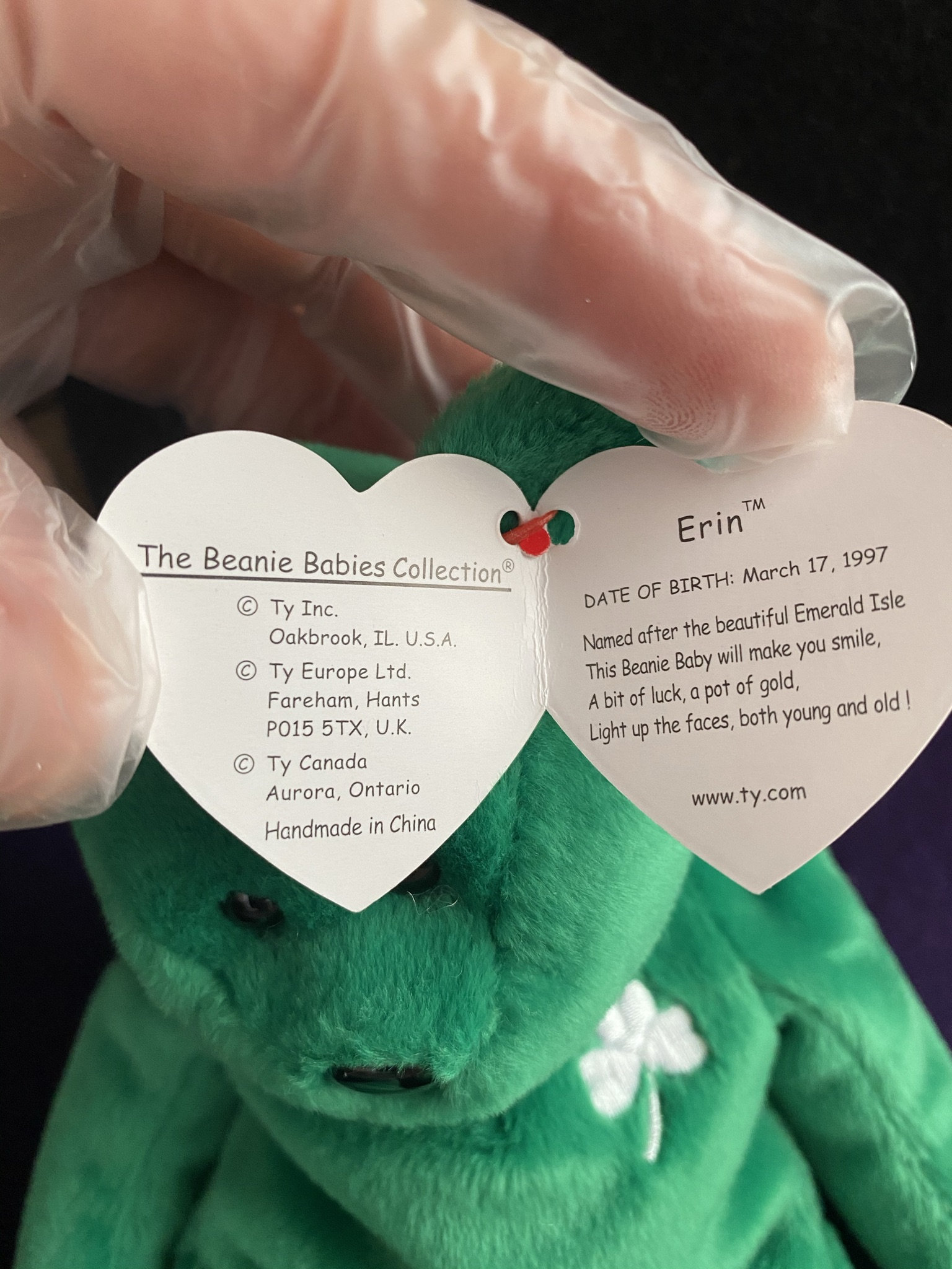 RARE** Mint** Ty Erin Beanie Baby - PE Pellets - Tag Errors - Etsy