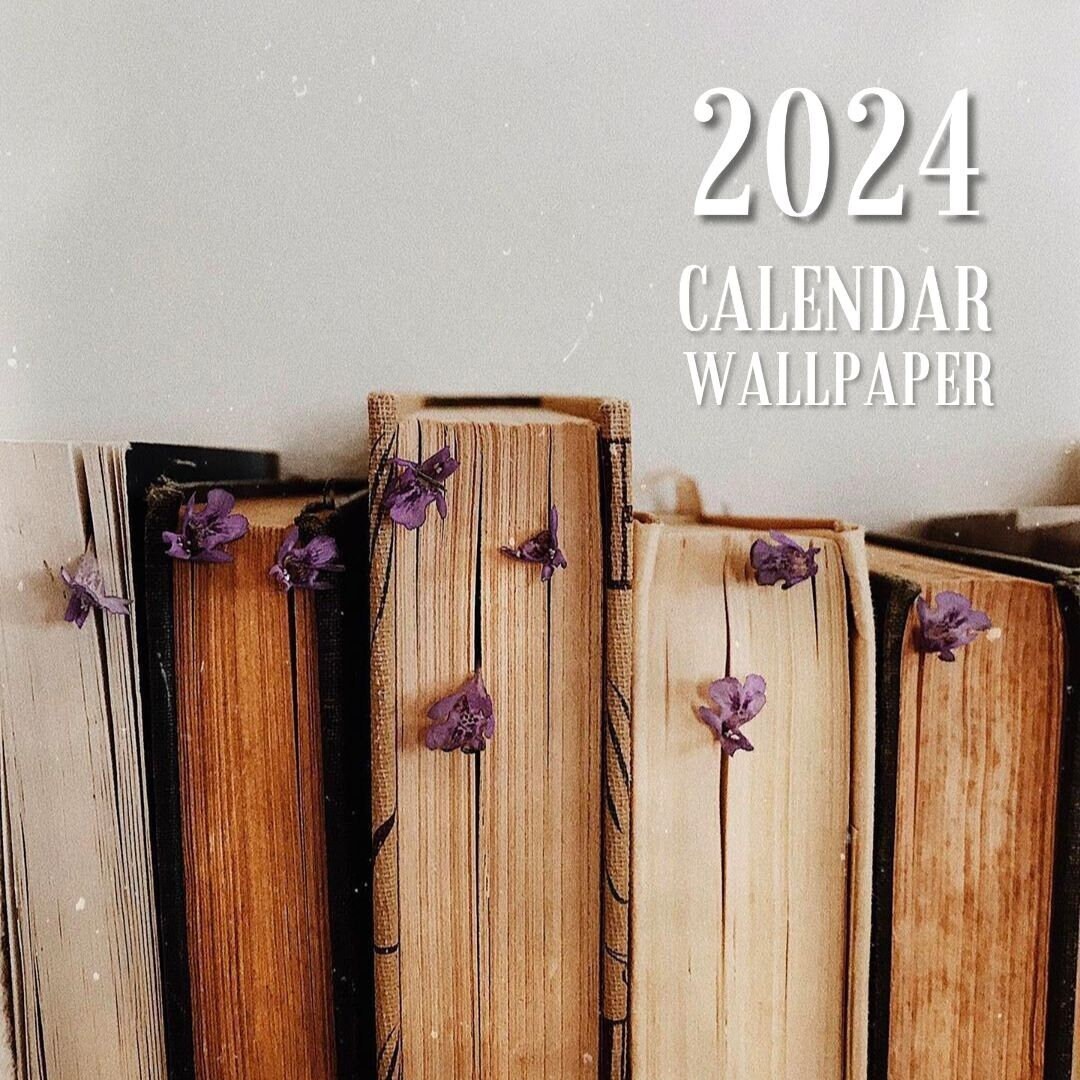 2024 Monthly Calendar Laptop Wallpaper Background - Digital File ...