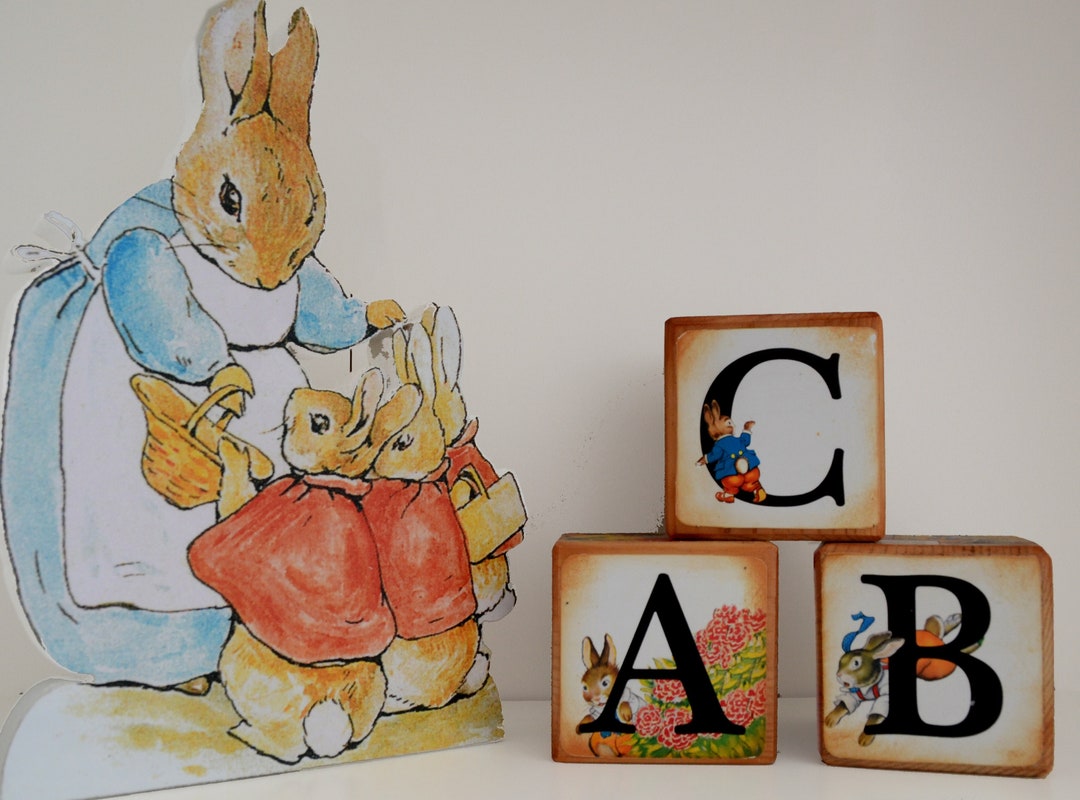 Peter Rabbit Baby Blocks, Vintage Classic Tales of Peter Rabbit Wooden ...