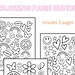Cute Coloring Page Bundle - Hearts Coloring - Flowers Coloring - 3 ...