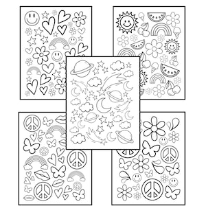 Fun Coloring Page Bundle - Summer Coloring - Space Coloring - Rainbows ...
