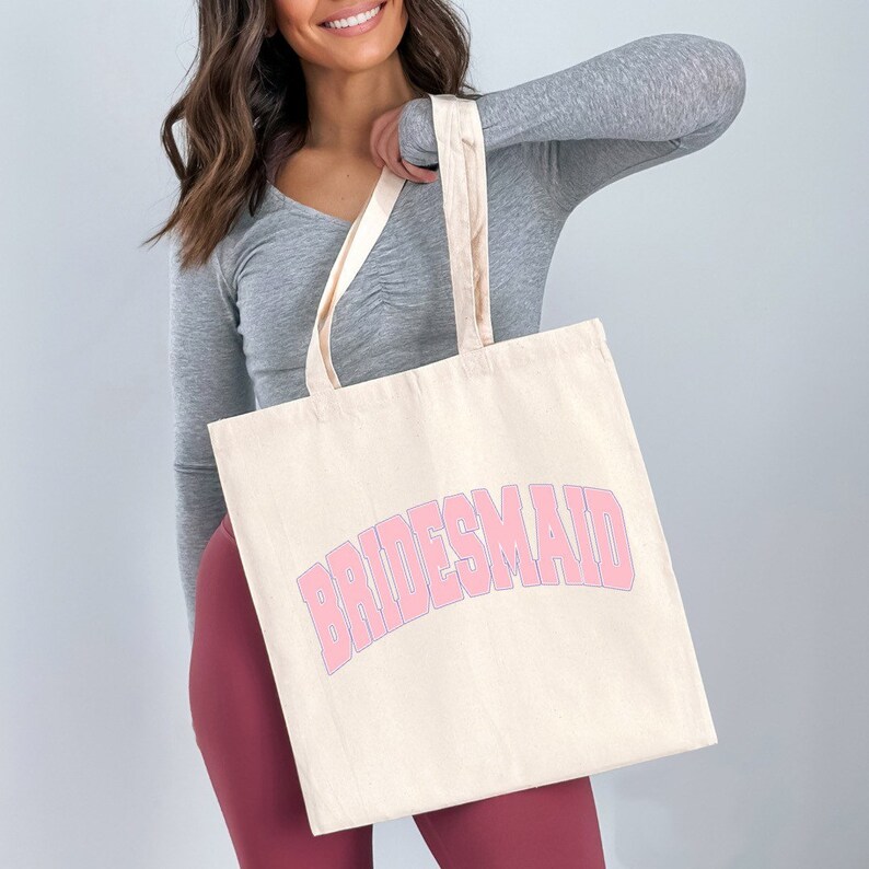 Bridesmaid Canvas Tote Bag Bridesmaid Ts Wedding Etsy