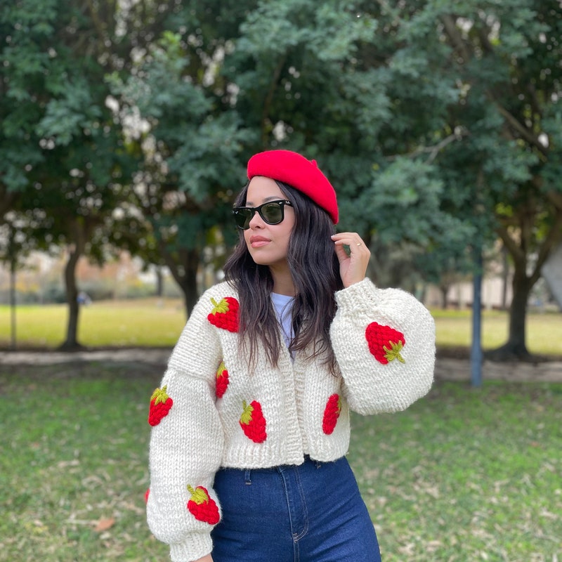 Strawberry Cardigan - Etsy