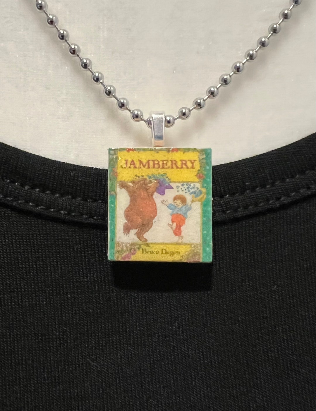 Bookish Scrabble Tile Necklace, Book Pendant Charm Inspired by Jamberry - Etsy