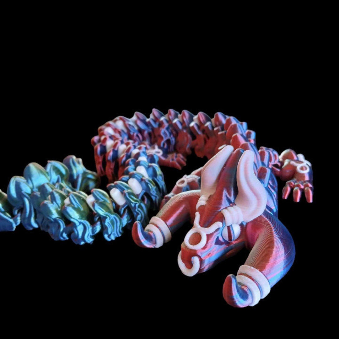 Unique Articulating Dragon Sculpture Customizable in Dual or Tri Colour ...