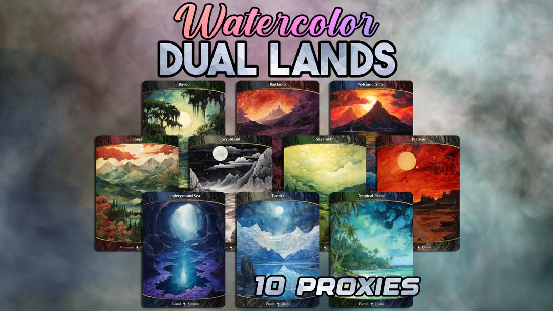 Watercolor Dual Lands | 10x Proxies Deck Upgrade Package - Etsy