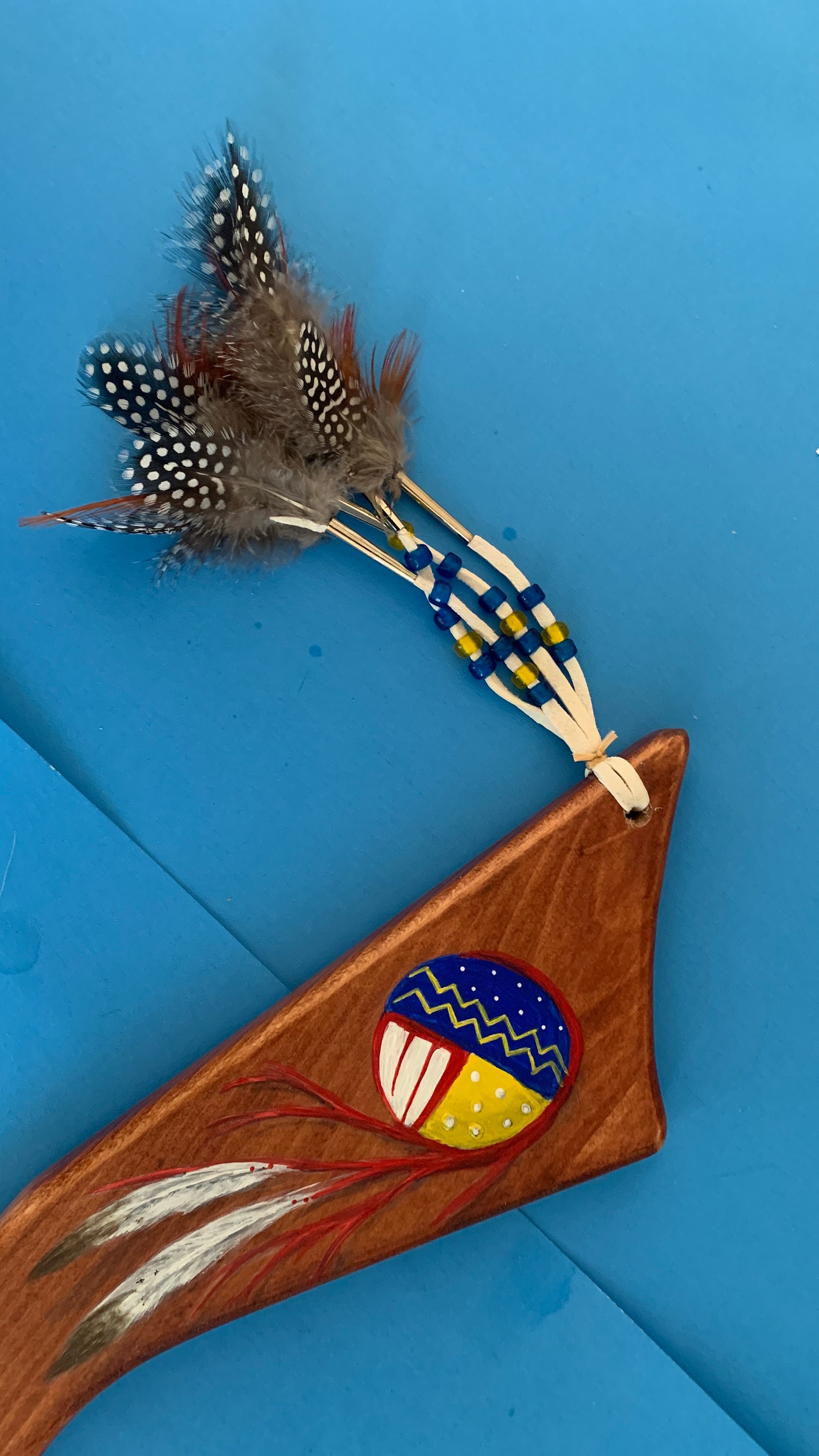 NEW Hand Painted Finished Gunstock Dance Stick Native American Pow Wow ...