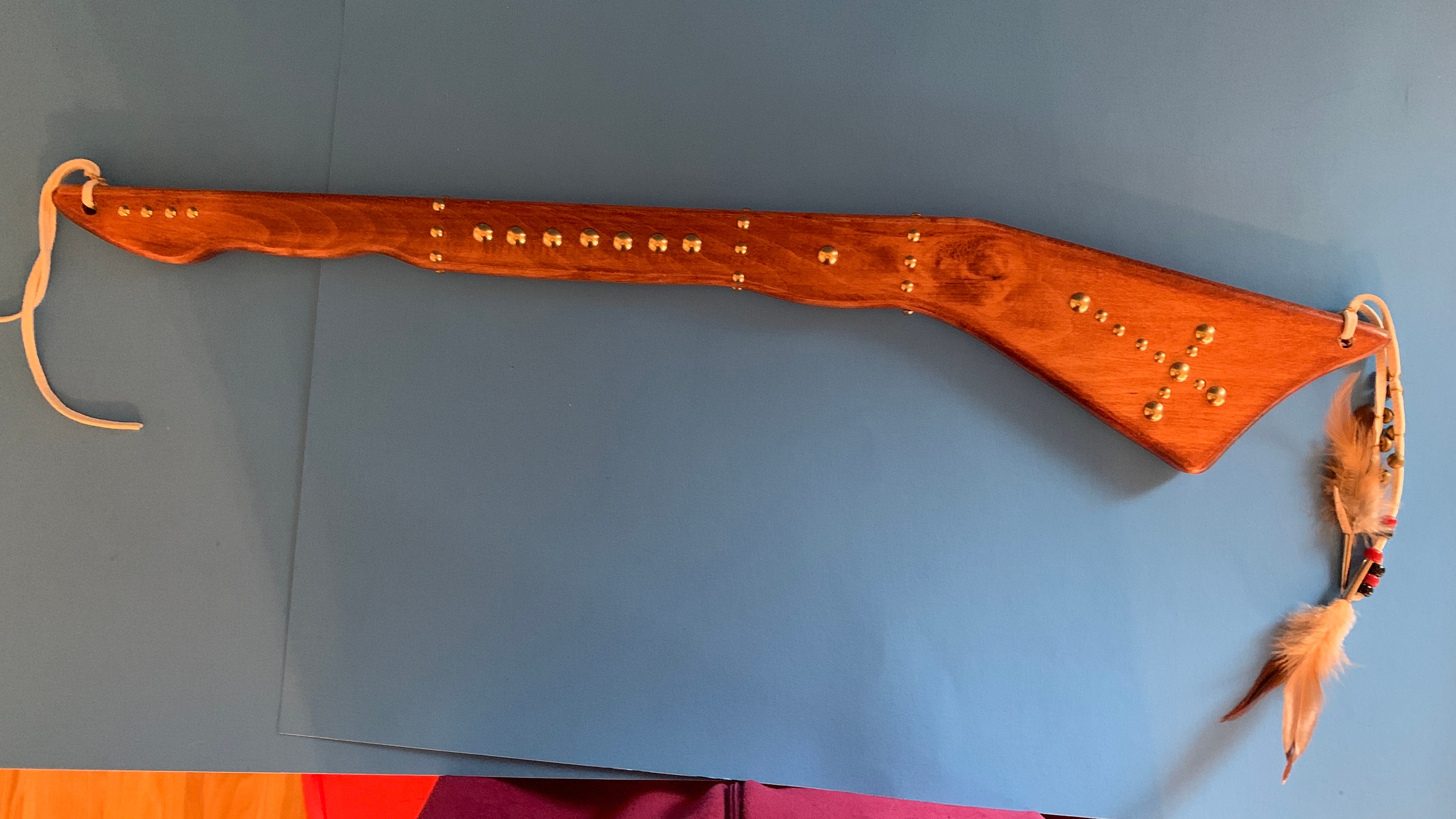 New! Gunstock Dance Stick - Finished - Native American Regalia, Pow Wow ...