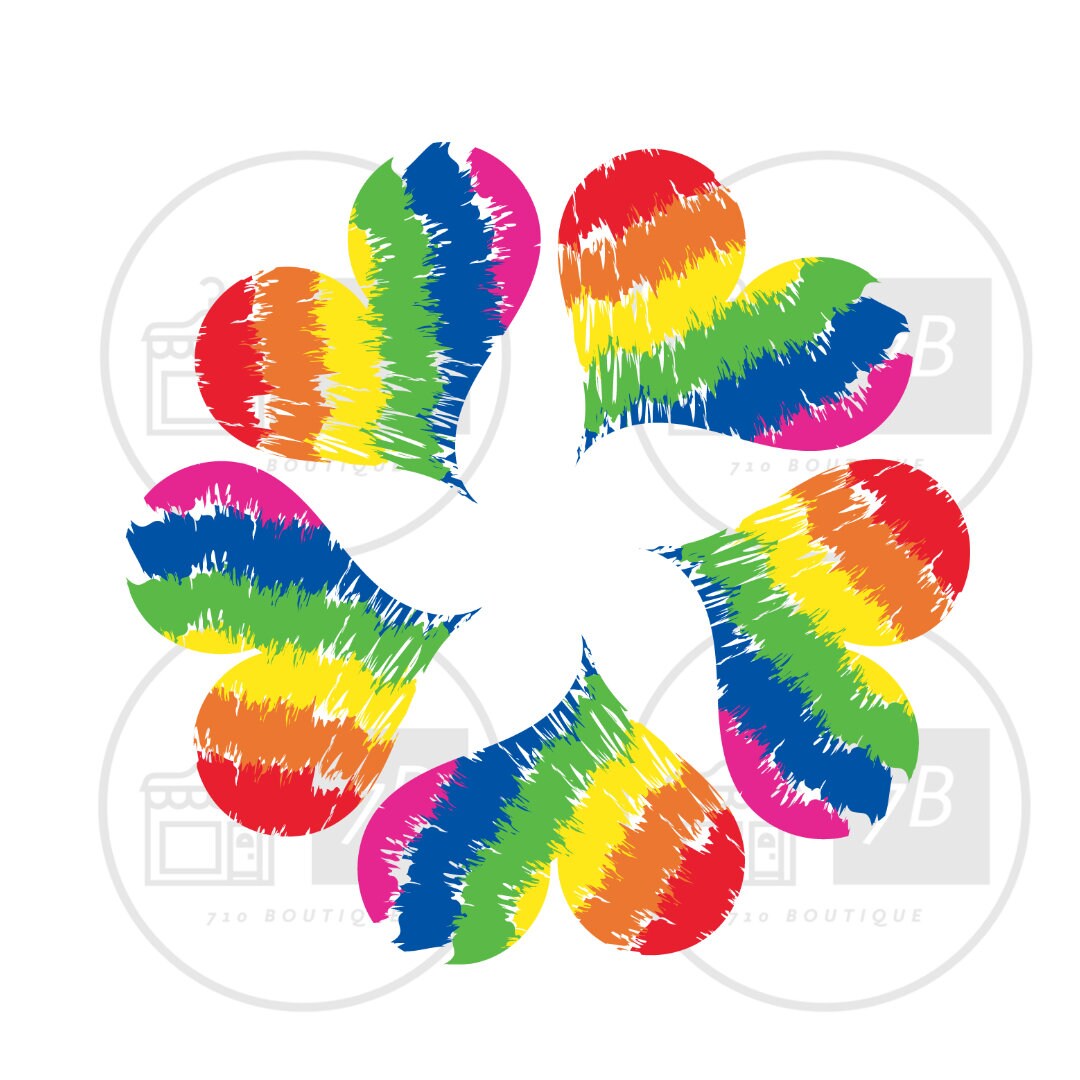 Rainbow Heart SVG LGBTQ Pride, Love SVG Vector File, Rainbow Heart Clip ...