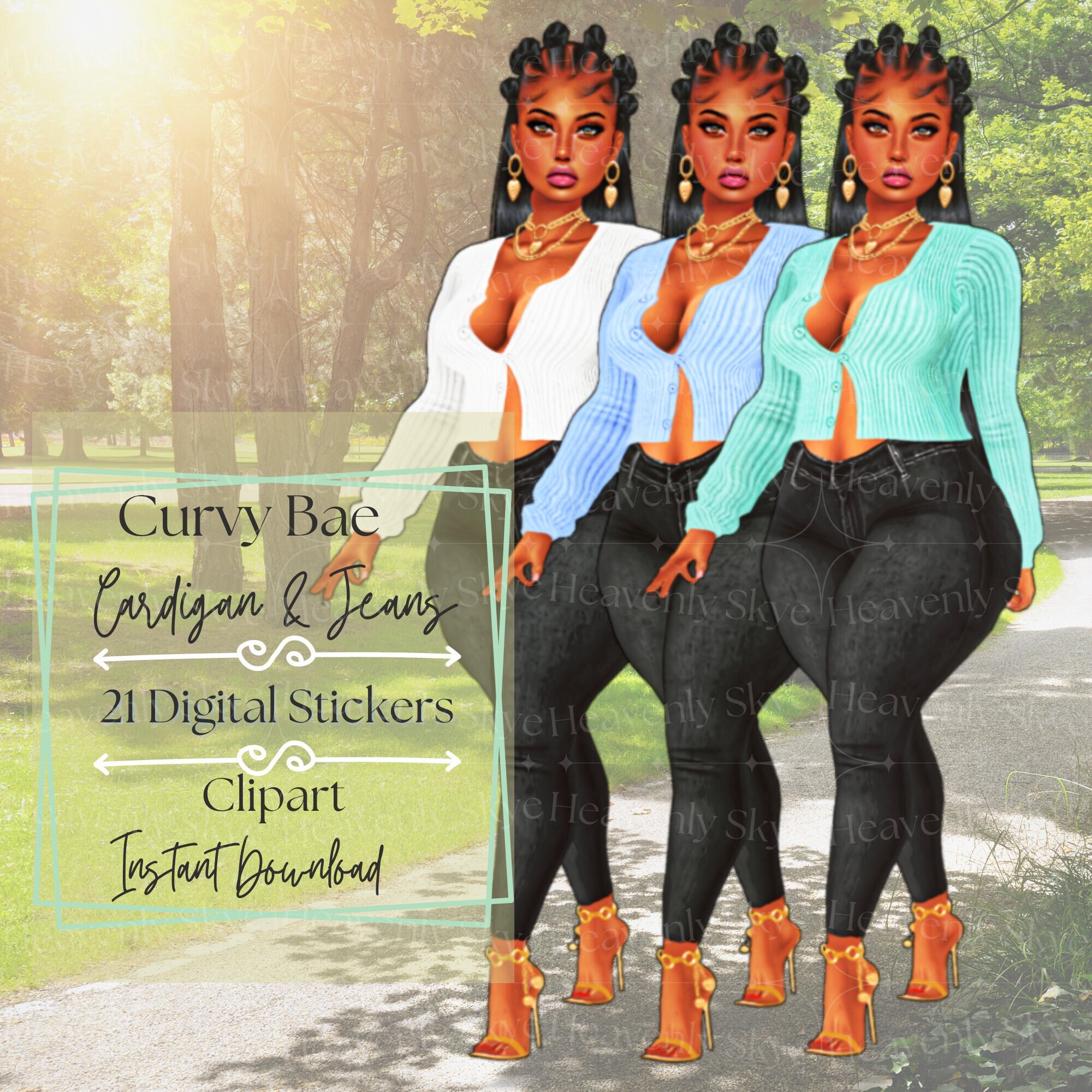 Curvy Black Woman Clipart Plus Size Clipart Black Girl - Etsy