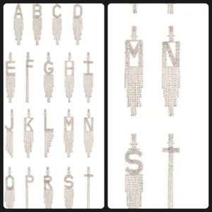 Letter Earrings Initial Letter Alphabet Earrings Rhinestone - Etsy