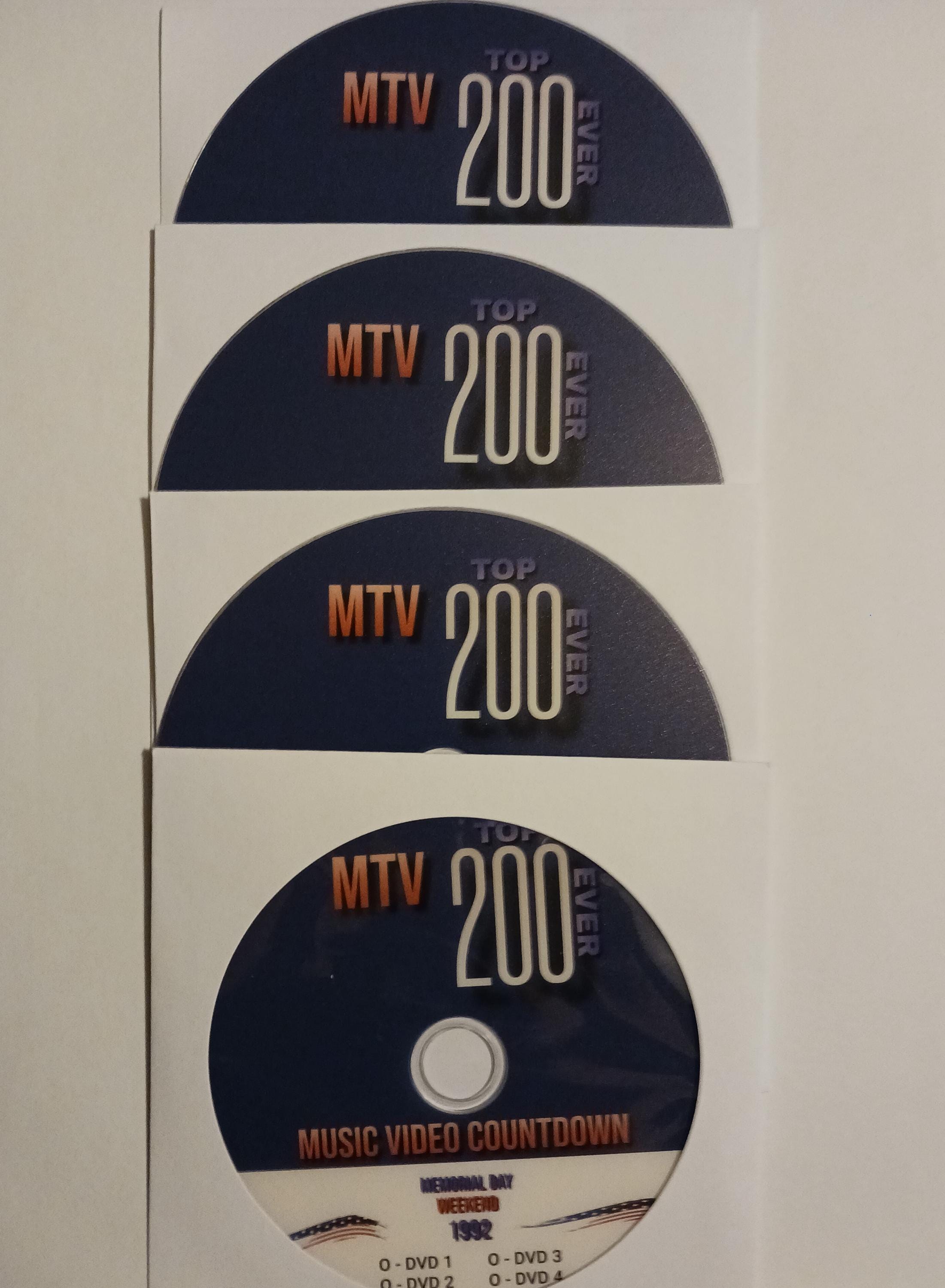 MTV Top 200 Ever Music Video Countdown 1992 4 DVD 14 Hrs 80s 90s Rock ...