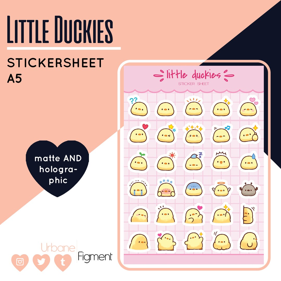 Little Duckies | Matte / Holographic Sticker Sheet | Cute Stationery ...