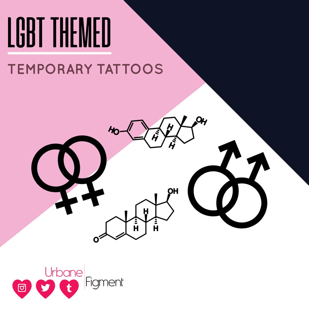 LGBT Temporary Tattoos | Double Venus | Double Mars | Estrogen ...