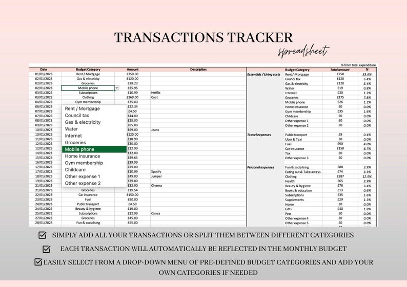 Ultimate Annual Budget Spreadsheet, Google Sheets Budget Planner, Excel ...