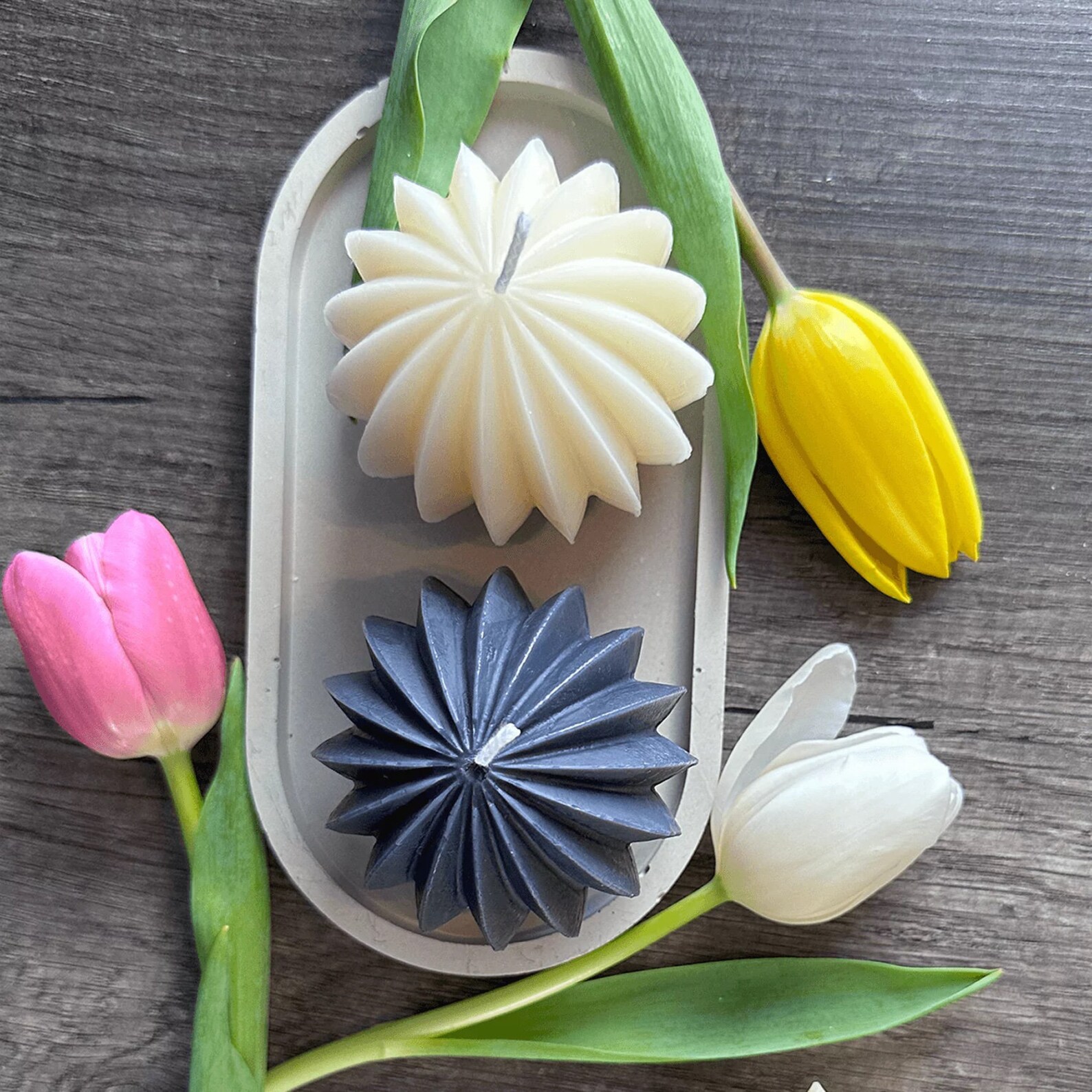 Lined Sphere Soy Wax Pillar Candle 4.8oz Highly Scented Candles Perfect ...