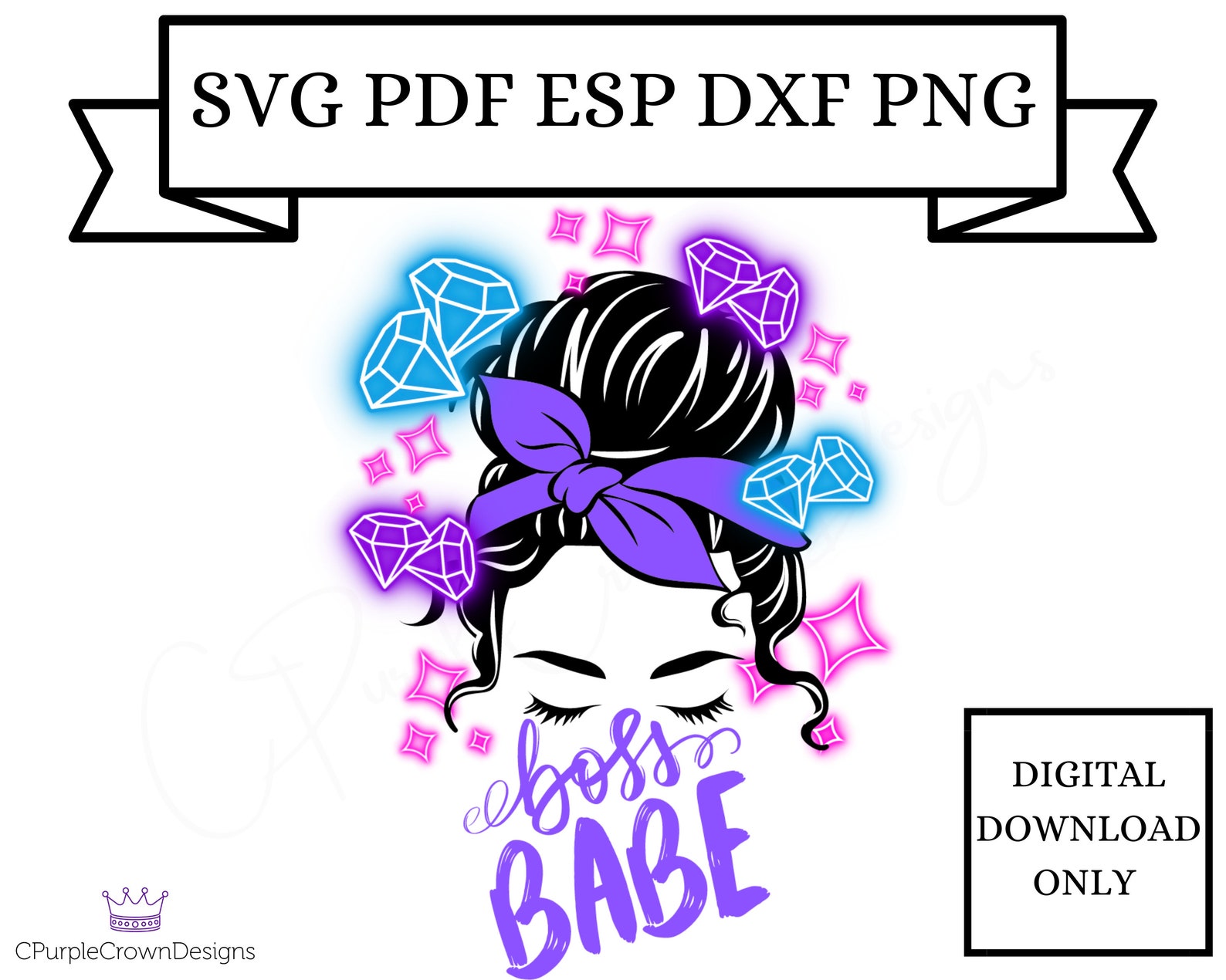 Boss Babe Sticker, Boss Babe Digital Download, Boss Babe Clipart With ...