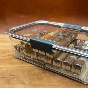 Personalized Cigar Humidor Tupperdor, Acrylic Boveda Tray, Travel Cigar ...